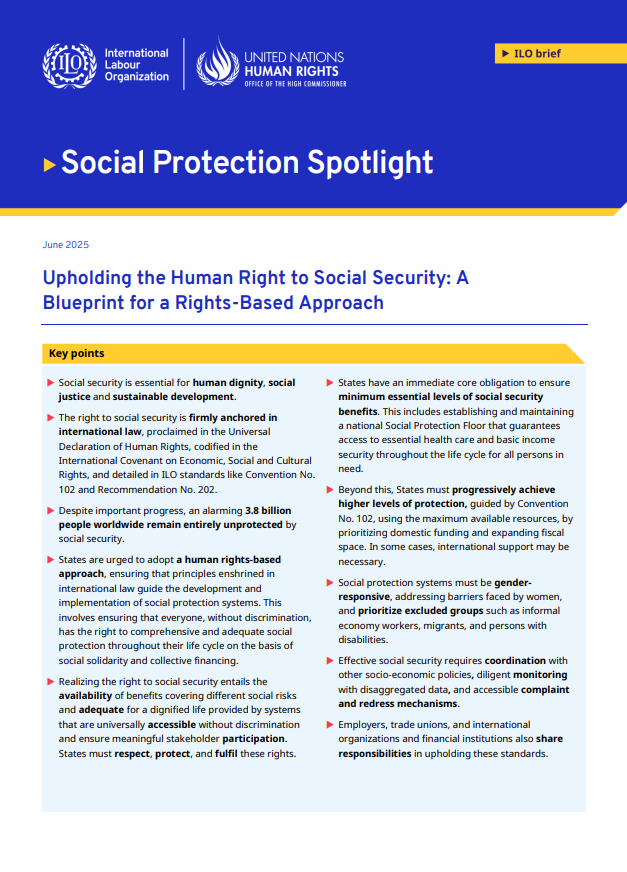 Upholding the human right to social security: a blueprint for a rights ...